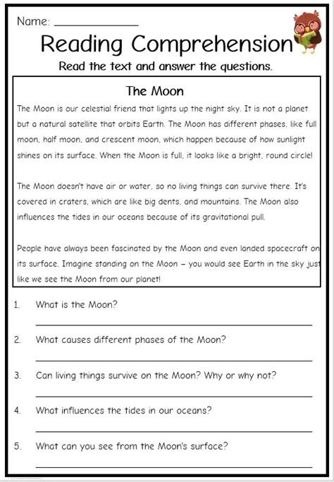 English Reading Comprehension Worksheets For Grade 3