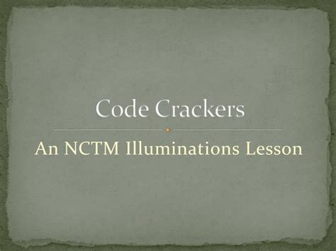 PPT Code Crackers PowerPoint Presentation Free Download ID 3413573