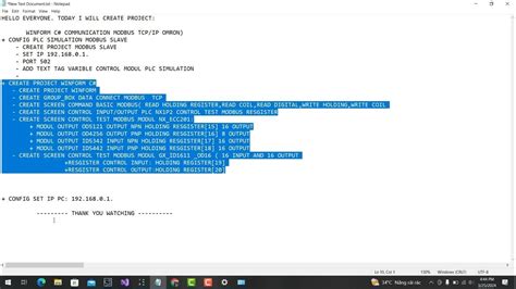 Plc Omron Winform C Modbus Tcpip Modbus Slave Plc Nx1p2 Youtube