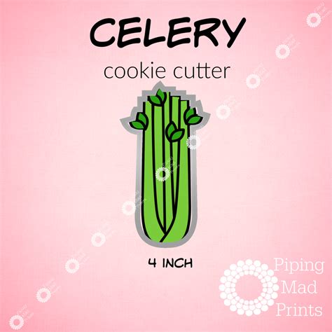 Celery 3d Printed Cookie Cutter 4 Inch Piping Mad Prints