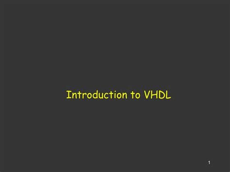 Troductiontovhdl For Beginners Ppt