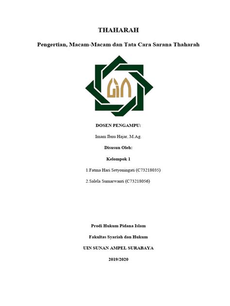 Bab Thoharoh Pdf Agama And Spiritualitas