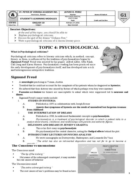 10 English Week Module Pdf Id Psychoanalysis