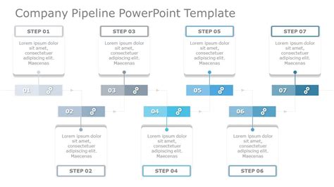 Blue And Gray Company Pipeline Flowchart Slide Template