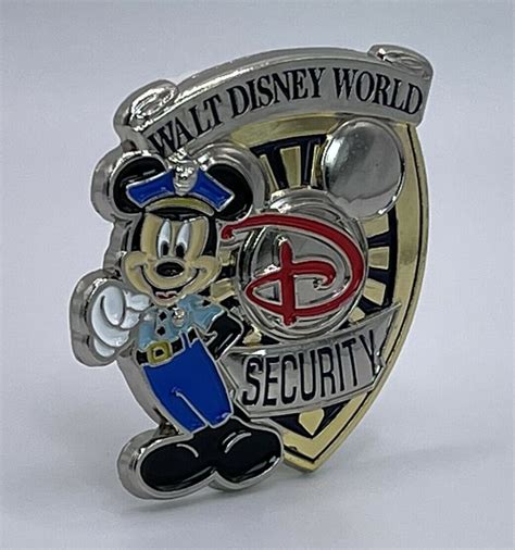 Disney Security Badge Mickey Mouse Enamel Pin Etsy