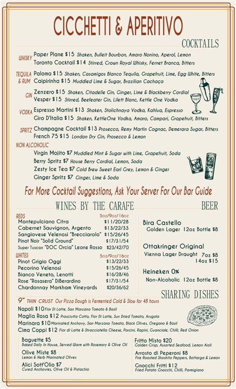 Beverage Menu Coppi 4164844464