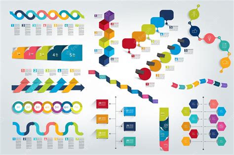 premium vector big set of infographic timeline report template chart