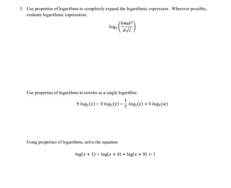 Logarithmic Properties