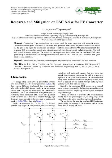 Pdf Research And Mitigation On Emi Noise For Pv Converter