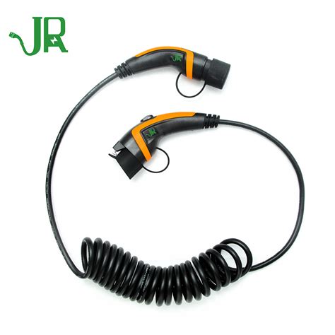 EV Charging Cable Type 1 To Type 2 Spiral 16A 1 Phase EV AC Charging Station Cable EV Charging