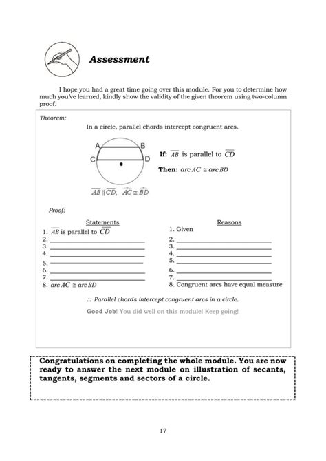 Math10 Q2 Mod3of8 Theorems On Chords Arcs Central Angles And
