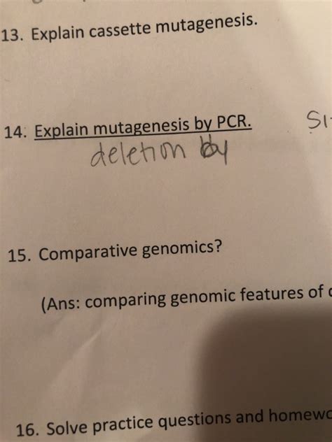 Solved 13 Explain Cassette Mutagenesis 14 Explain