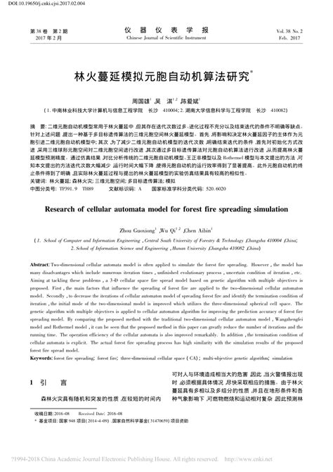Pdf Research Of Cellular Automata Model For Forest Fire Spreading
