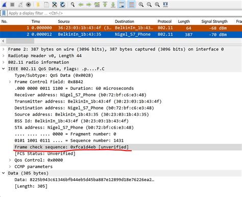 Wireshark Showing Fcs Fields As Unverified In Captures