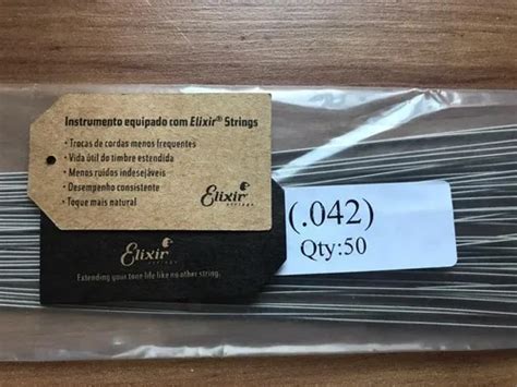 Paquete De Cuerdas Elixir 042 Para Guitarra Con 50 Cuerdas Mi