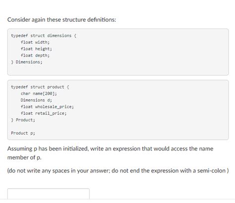 Solved Consider This Structure Definition Typedef Struct