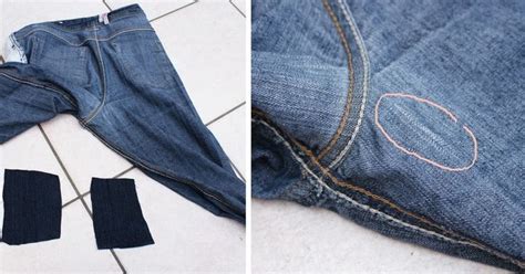 Fixing Rubbed Thigh Holes In Jeans Nähen Handwerker