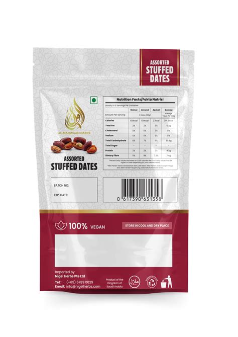 Assorted Stuffed Dates 250g Al Marwaan Almarwaan