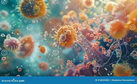 A Colorful Image Of Different Microorganisms In The Human Body The
