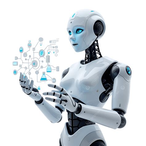 Futuristic Robot Holding Digital Particles Representing Ai Innovation And Technology Futuristic