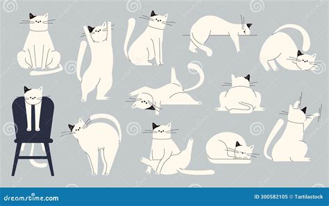 Cats Emotion Set Cartoon Coloring Book 44168407