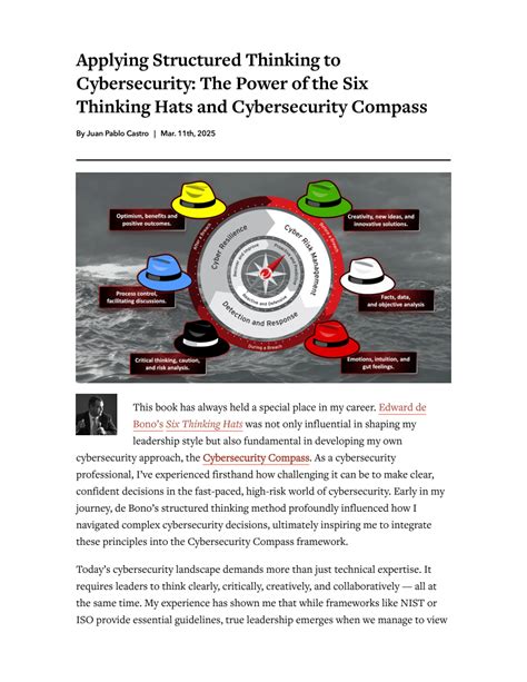 Pdf Applying Structured Thinking To Cybersecurity The Power Of The