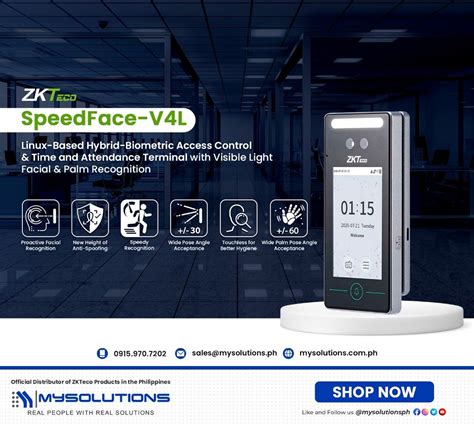 Zkteco Speedface V4l Biometric Access Control And Time Attendance Facial And Palm Recognition