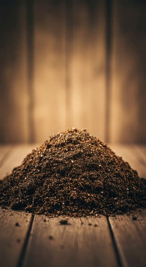 Soil And Substrate For Plants On A Wooden Surface In A Natural