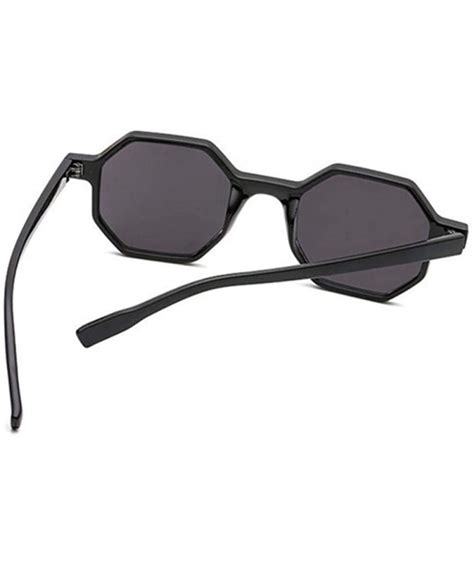 Small Sunglasses Women Vintage Polygon Black Pink Red Sun Black As