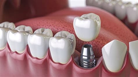 Advanced Dental Implant Procedure A Detailed Illustration Of A Tooth