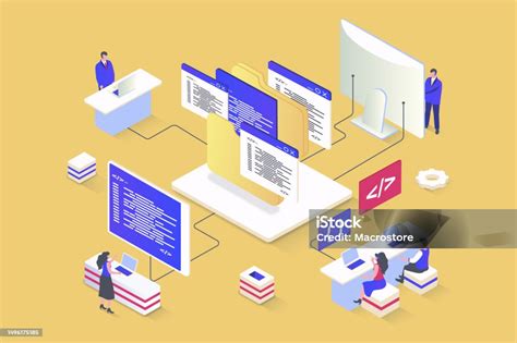 3d 아이소메트릭 디자인의 웹 개발 개념입니다 디자이너는 프로토타이핑 및 코딩 모바일 앱 및 페이지 레이아웃을 위한 Ui Ux
