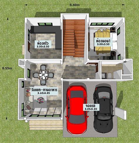แบบบ้านสองชั้นสไตล์คอนเทมโพรารี ดีไซน์หลังคาแบบผสมผสาน 4 ห้องนอน 3 ห้องน้ำ พื้นที่ 160 ตร ม
