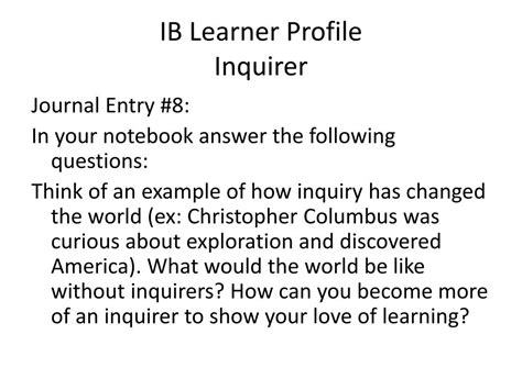 Ppt Ib Learner Profile Reflective Powerpoint Presentation Free Download Id 2494212