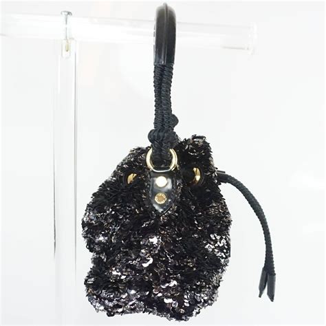 Louis Vuitton Black And Gold Limited Edition Sequin Mini Noe Rococo