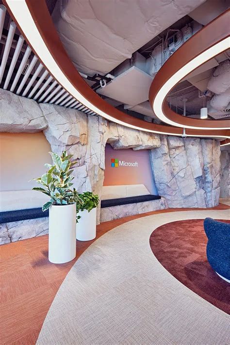 Custom Timber And Rock Formation For Microsofts Head Office
