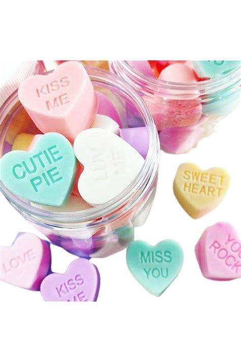 Sunbasil Soap Mini Pastel Conversation Heart Sweetheart Soap In A Jar
