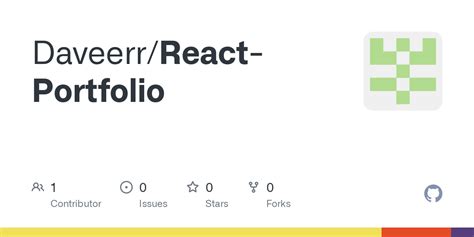 GitHub Daveerr React Portfolio