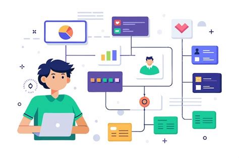 A Person Adjusts User Flow While Working On A Laptop With Various Graphics And Data