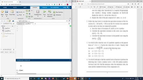 Matlab Lecture 3 Sheet Youtube