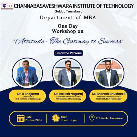 Rnsit Mba Department On Linkedin Rnsit Workshop Attitude