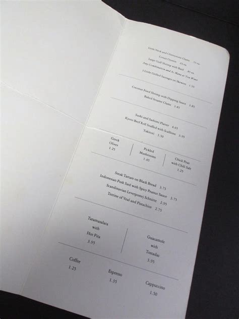 Windows On The World Menu Hors Doeuvrerie 1980s World Trade Center