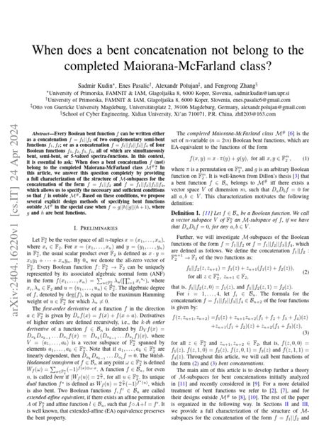 When Does A Bent Concatenation Not Belong To The Completed Maiorana
