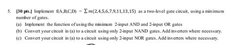 Solved 30 Pts Implement F A B C D M 2 4 5 6 7 9 11 13 15