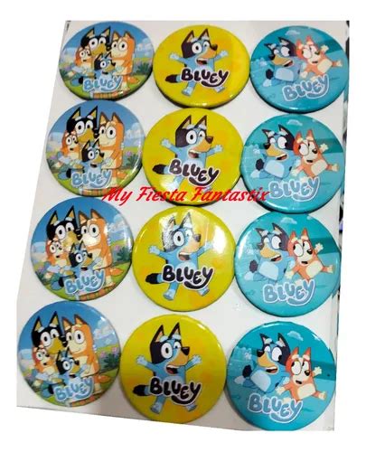Perritos Bluey And Bingo Paq 12 Botones Metalicos 5 Cms Fiesta Mercadolibre