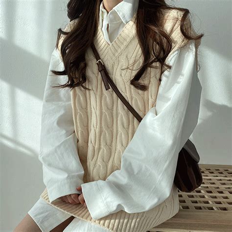 가을신상묶음 할인 남녀공용 오버핏 꽈배기 브이 베스트 니트조끼 6color 에이블리