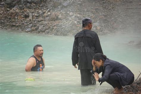 Indonesian Do Traditional Ritual On Larung Sesaji Javanese
