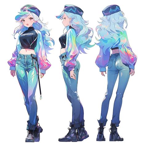 Premium Ai Image Character Anime Concept Androgynous Tall Person With