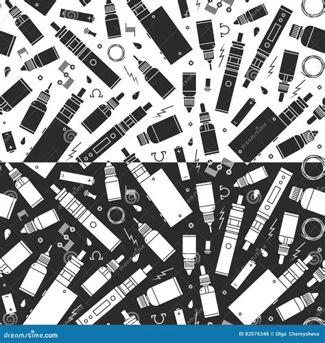 Vector Seamless Pattern For Vape Shop Stock Vector Illustration Of