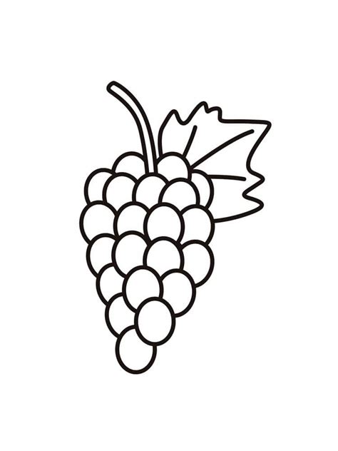 Uvas Con Hoja Para Colorear Imprimir E Dibujar ColoringOnly