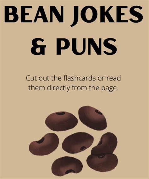 Bean Jokes Bean Joke Cards Printable Bean Games Etsy
